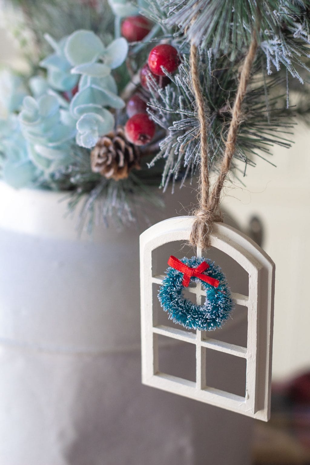 DIY Christmas Window Ornament Using Chalk-Style Paint - Bellewood Cottage