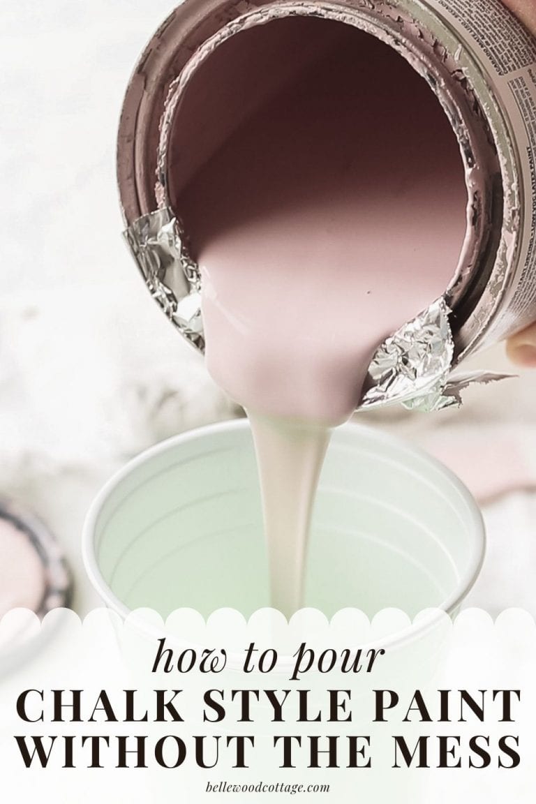 How to Pour Chalk Style Paint without the Mess - Bellewood Cottage